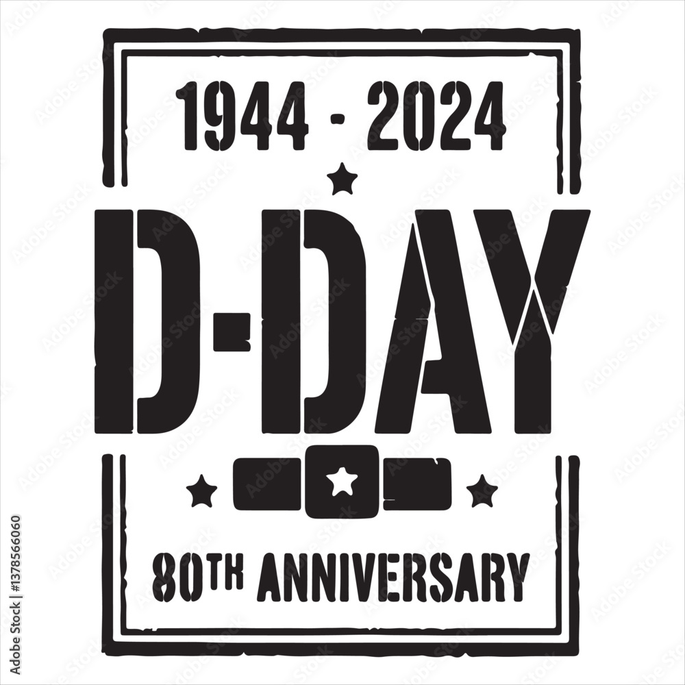 D-Day 80th Anniversary Vintage Stamp Design,80 Years of D-Day ...