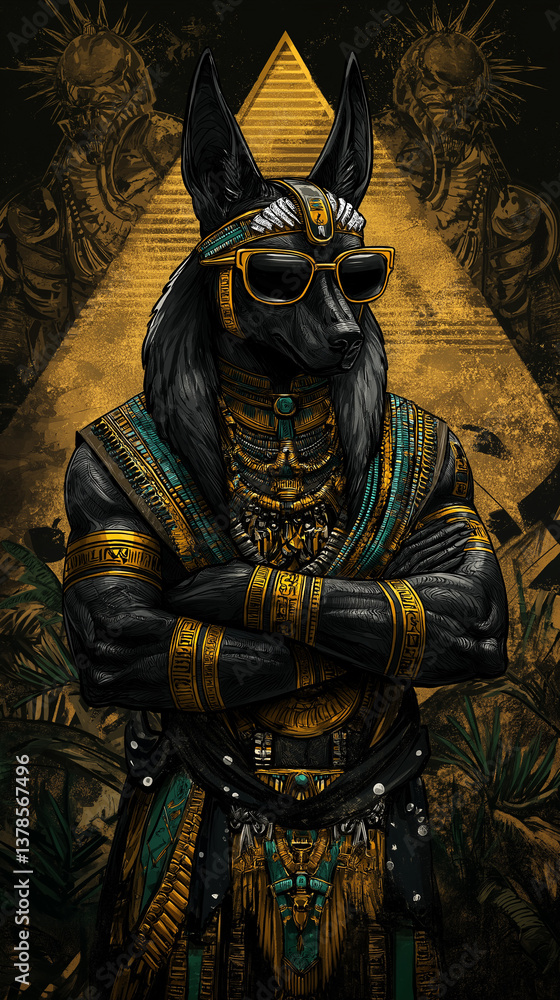 Anubis in Modern: An illustration depicts Anubis, the ancient Egyptian ...