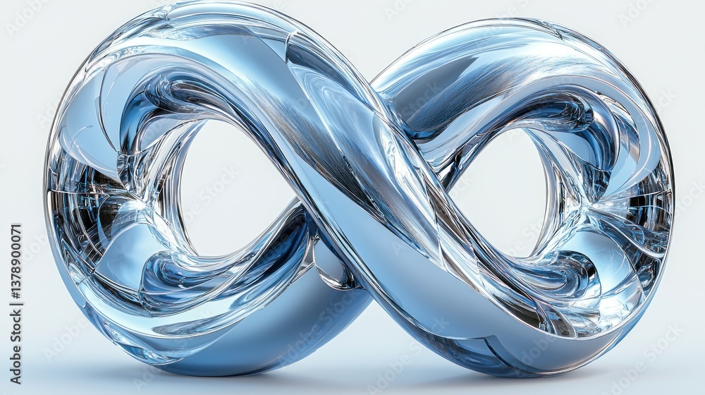 Abstract Infinity Symbol: A 3D Render of a Glass-like, Polished ...