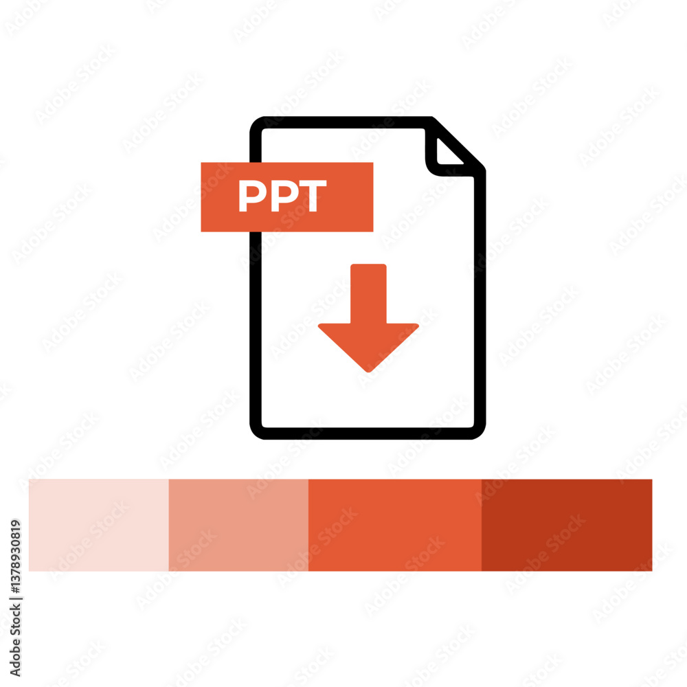 Download document PPT microsoft powerpoint icon with color palette ...