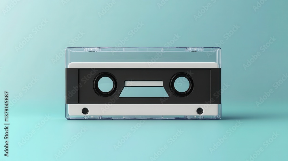 Blank compact cassette tape box design mockup, front profil side view ...