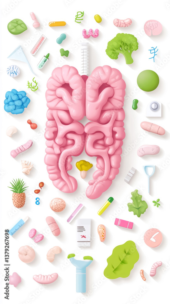 Detailed medical infographic depicting the essential role of microbiota ...