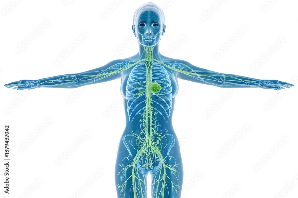 Ilustración de Stock A highly detailed 3D-rendered medical illustration ...