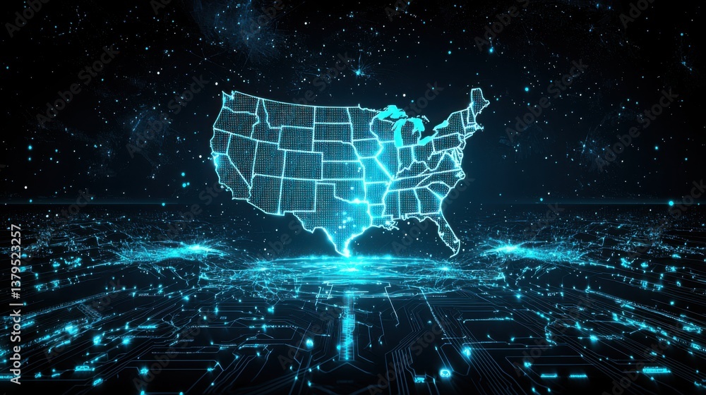 Detailed map of the united states highlighting geographic regions and ...