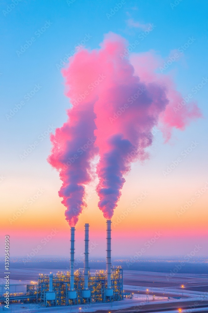 Chromatic Climate Crisis Surreal Industrial Emissions Landscape ...