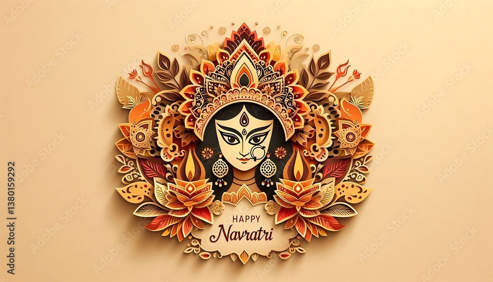 Navratri Background of Durga Mata for Shri Durga Puja and Durga Puja ...