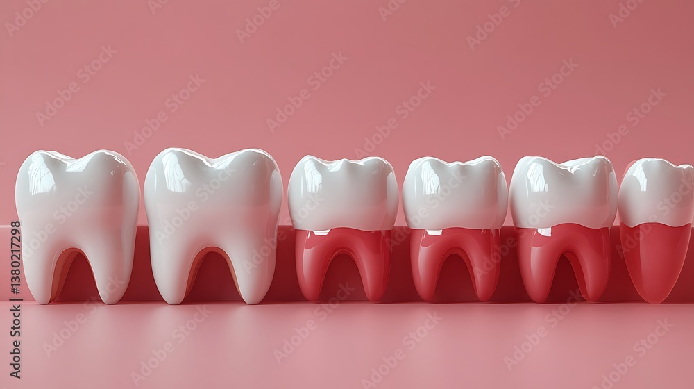 Dental implant recovery visual progression, illustrated in a smooth ...