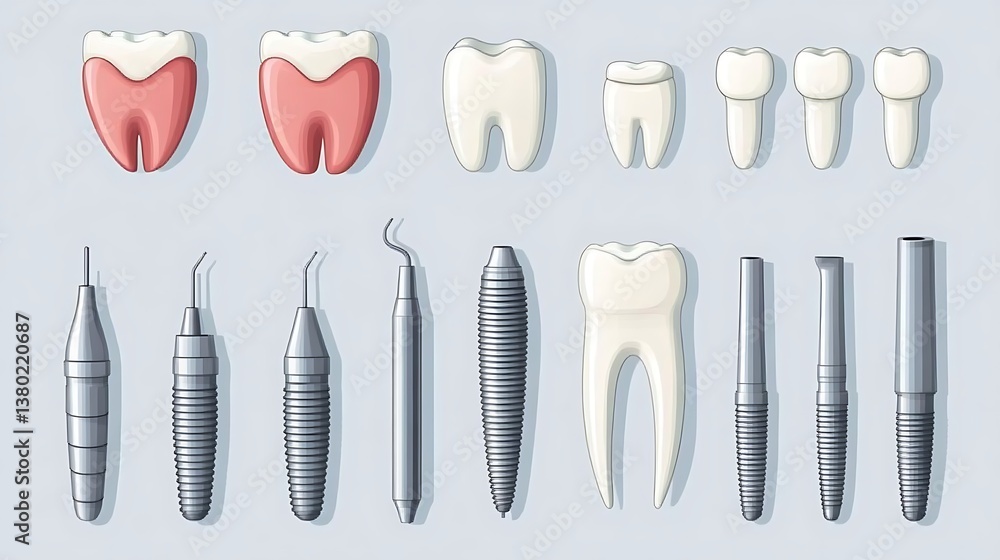 Infographic-style comparison of mini implants and standard implants ...