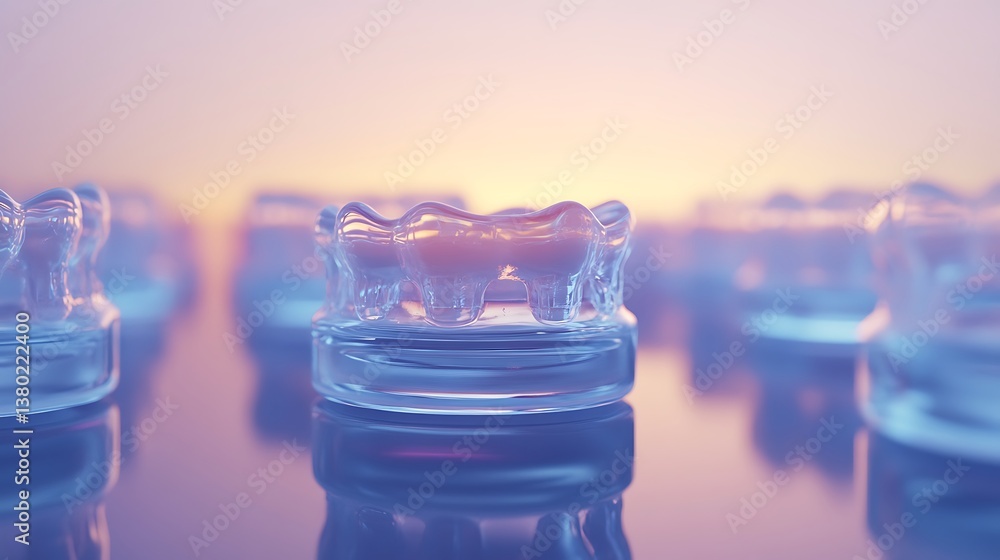 3D animated sequence-style rendering of a dental implant procedure with ...