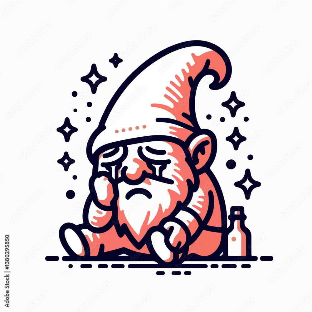 Sad Garden Gnome: An illustrated garden gnome with tears rolling down ...