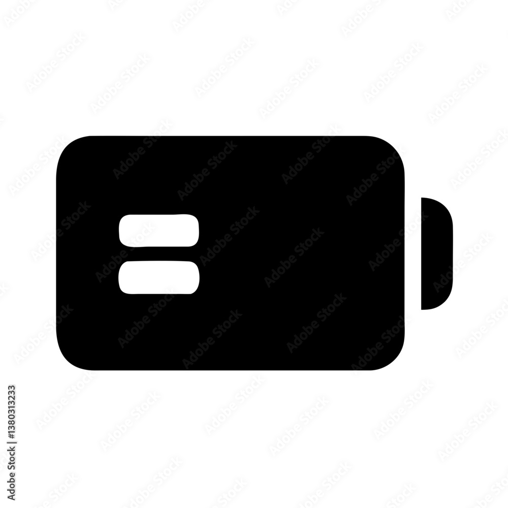 Low Battery Icon Simple Black and White Vector Graphic for UI Design ...