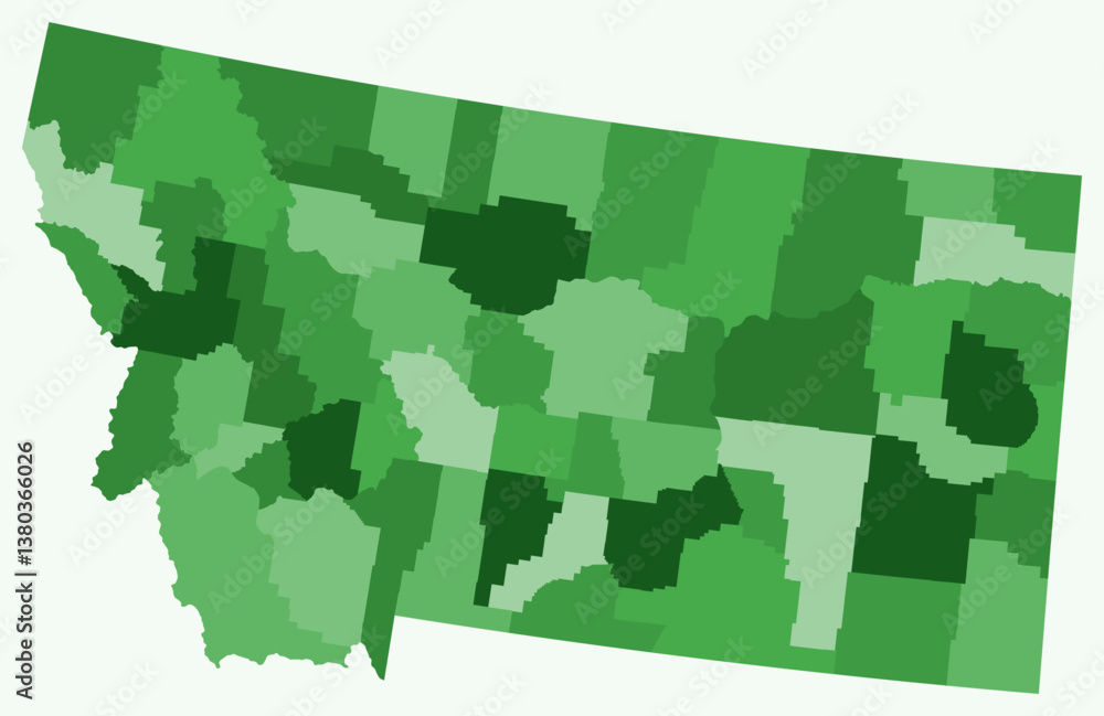 Map of Montana with counties. Just a simple state border map with ...