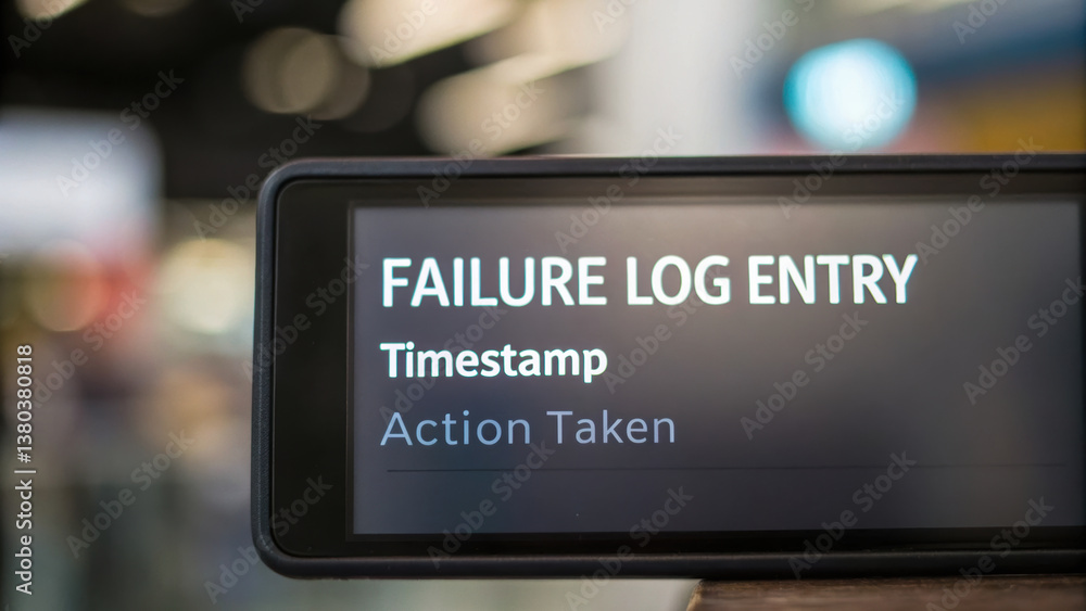 Failure log entry showcases quality assurance in monitoring system ...