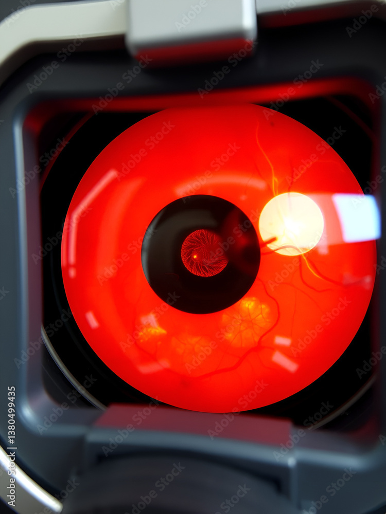Foto de Stock Eye anatomy: Retinal examination using ophthalmoscope ...