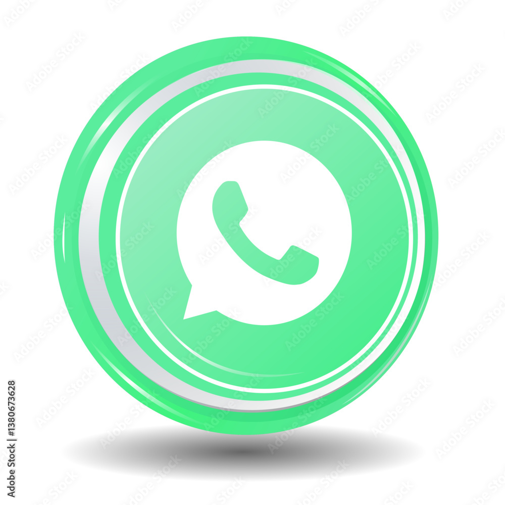 WhatsApp logo icon set. WhatsApp icon vector. WhatsApp button vector ...