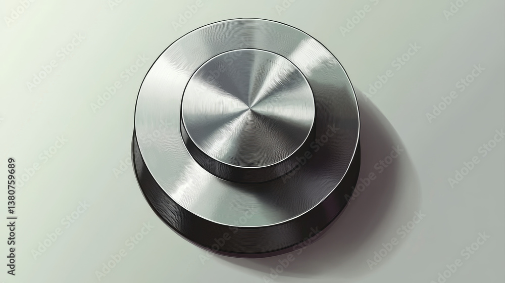 Realistic metal control panel tumbler. Music audio sound volume knob ...