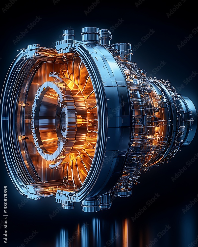 Jet propulsion engine detailed futuristic render high resolution ...