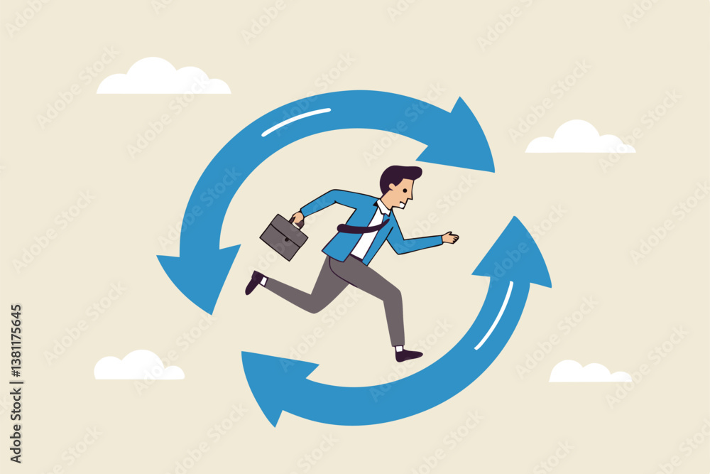 Working habit, life cycle or daily routine behavior, agile development ...