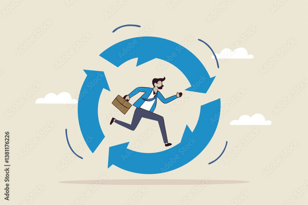 Working habit, life cycle or daily routine behavior, agile development ...