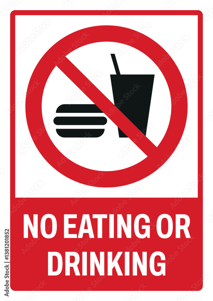 prohibition safety signs v2 uppercase text_no eating or drinking ...
