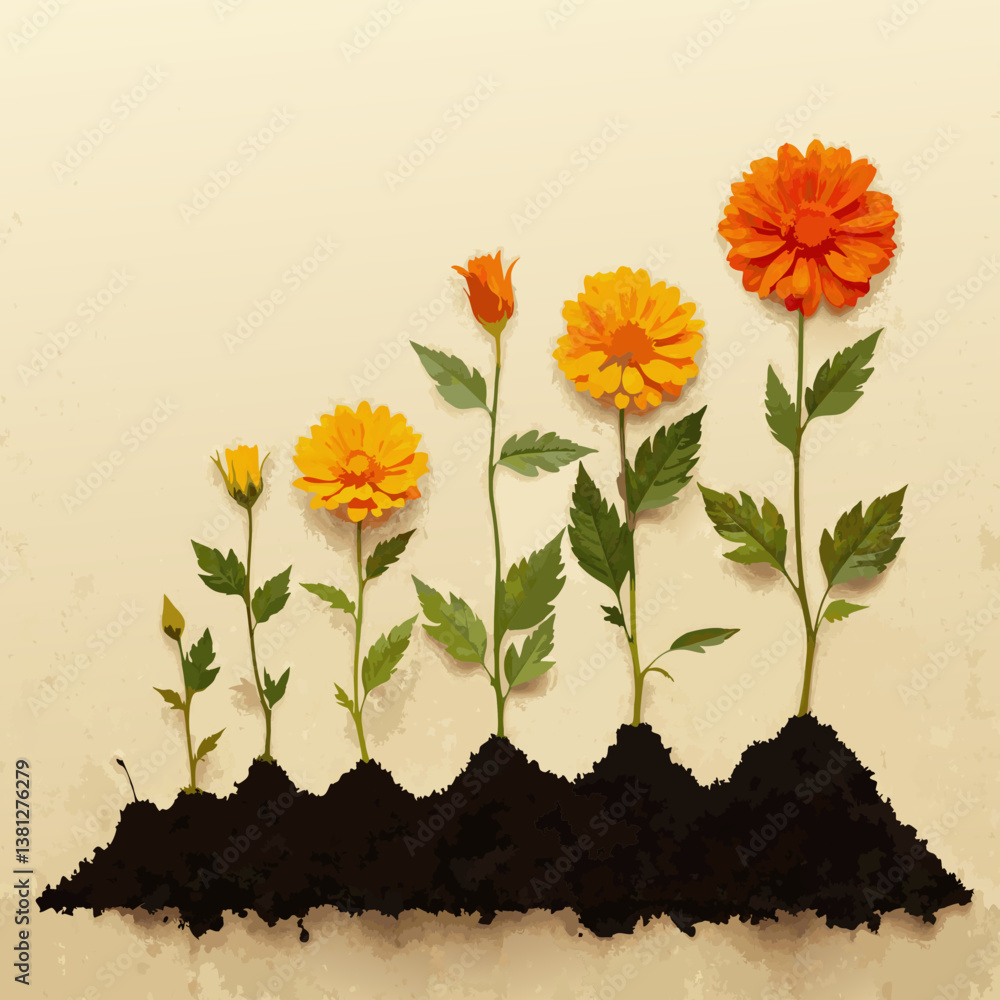 environment day, Plant growth stages from seed to mature plant ...