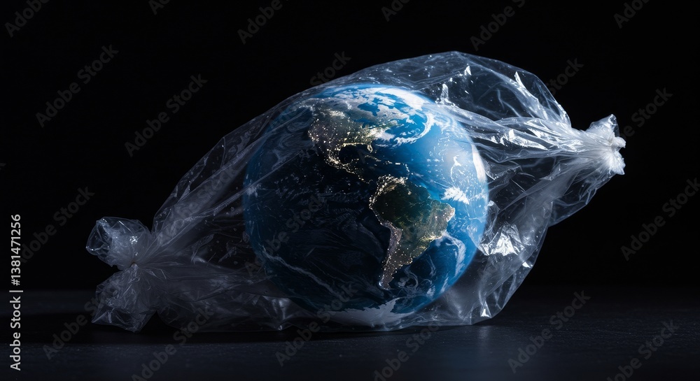 Planet Earth Suffocated by Plastic - Environmental pollution, waste ...