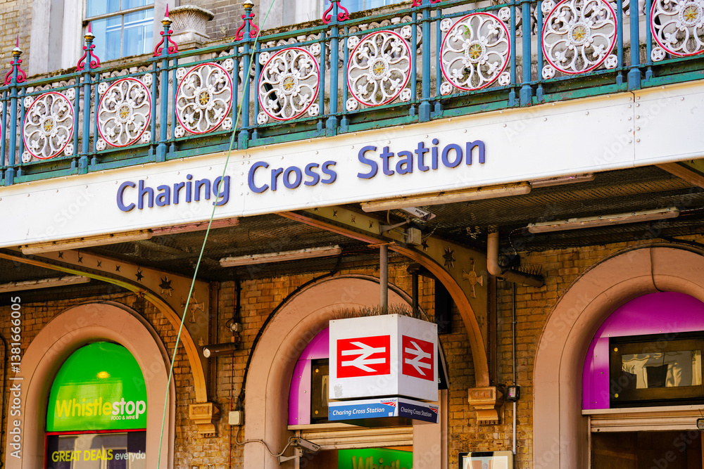 Charing Cross Train Station, British National Railway Logo Signage ...