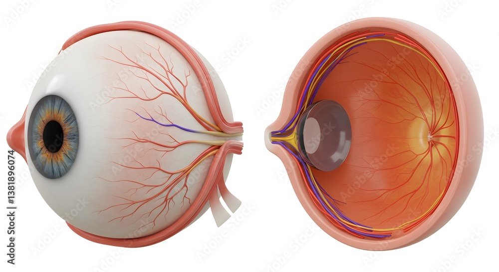 Exploring Detailed Eye Anatomy Human Visual System Structure Cutaway ...