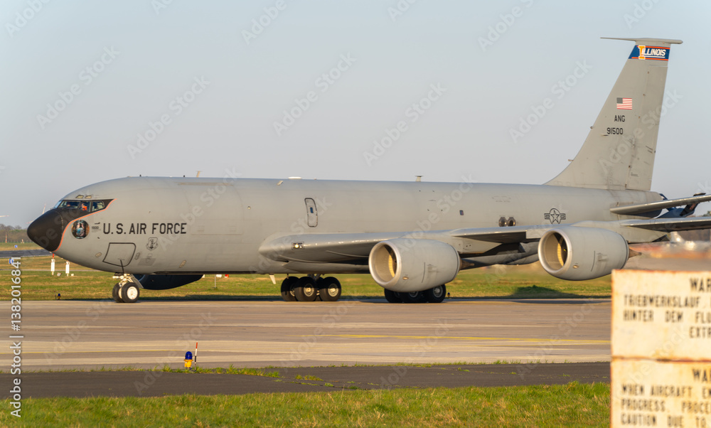 NATO USAF Boeing KC 135 R Stratotanker, a military aerial refueling ...