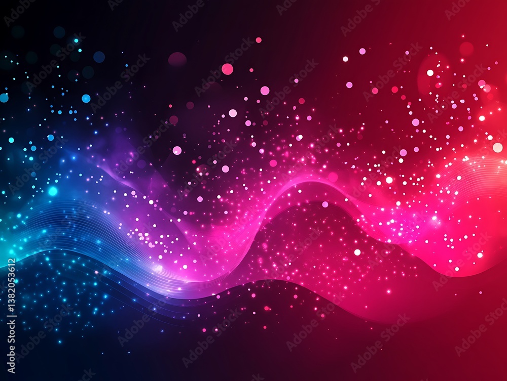 Luminous spectrum of colors in an abstract pattern with sparkling ...