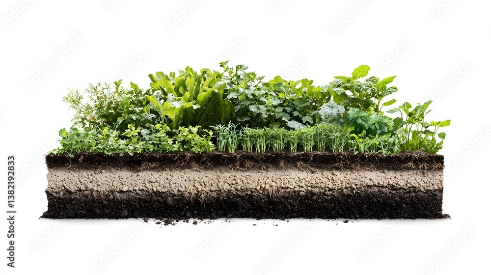 A detailed cross section view of an organic farm highlighting the ...