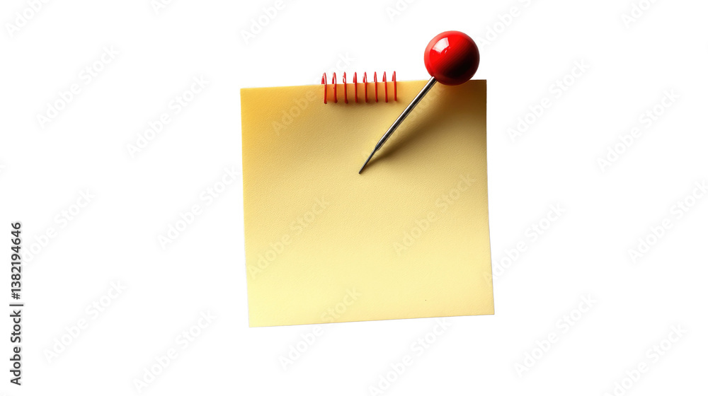 Memo Reminder: A simple sticky note pinned with a red pushpin ...
