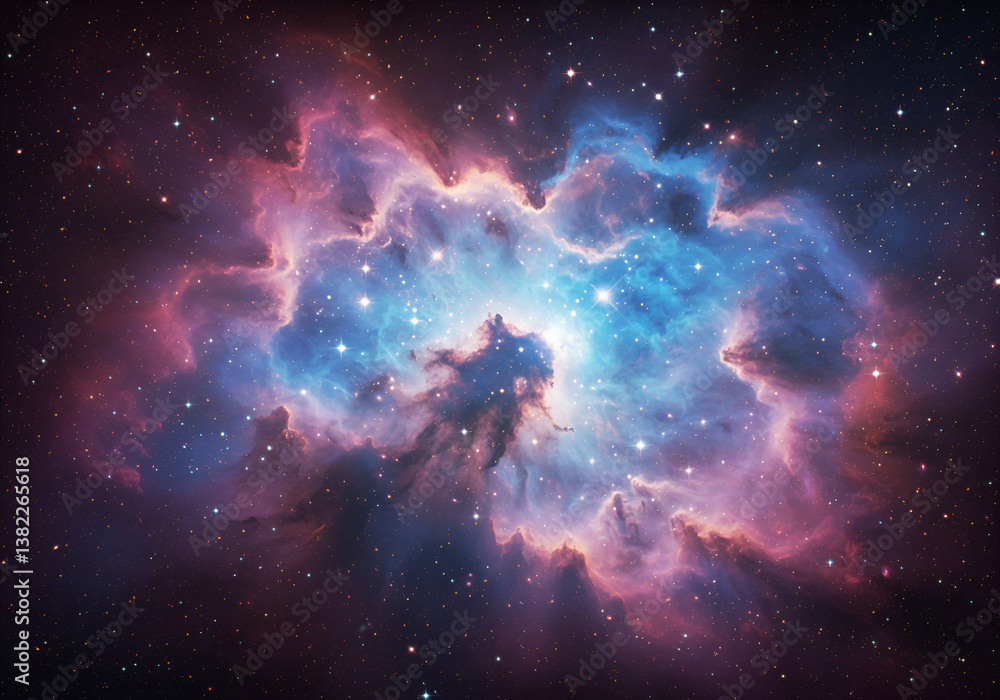 Star-Forming Region with Massive Blue and White Stars from Dense Cosmic ...