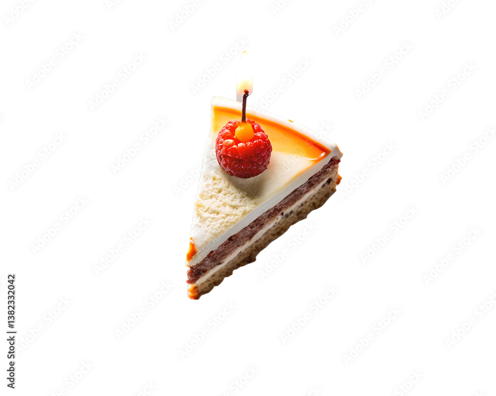High-quality PNG image of a single slice cake with layers of cream ...