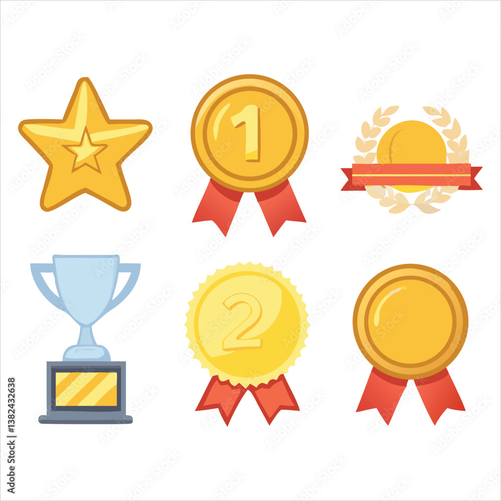 Professional Vector Set of Badges and Awards for Achievements ...