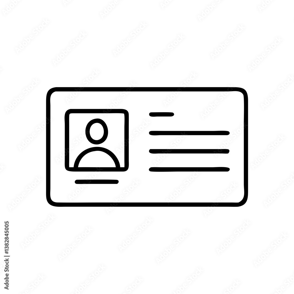 ID card with user photo and personal information Stock Vector | Adobe Stock