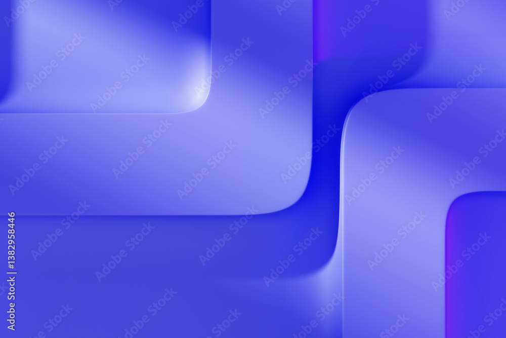 3d blue background with abstract square line pattern on wall. Relief ...