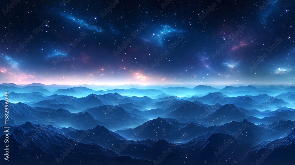 Extraterrestrial landscape. HDRI 360° space background. Rolling hills ...