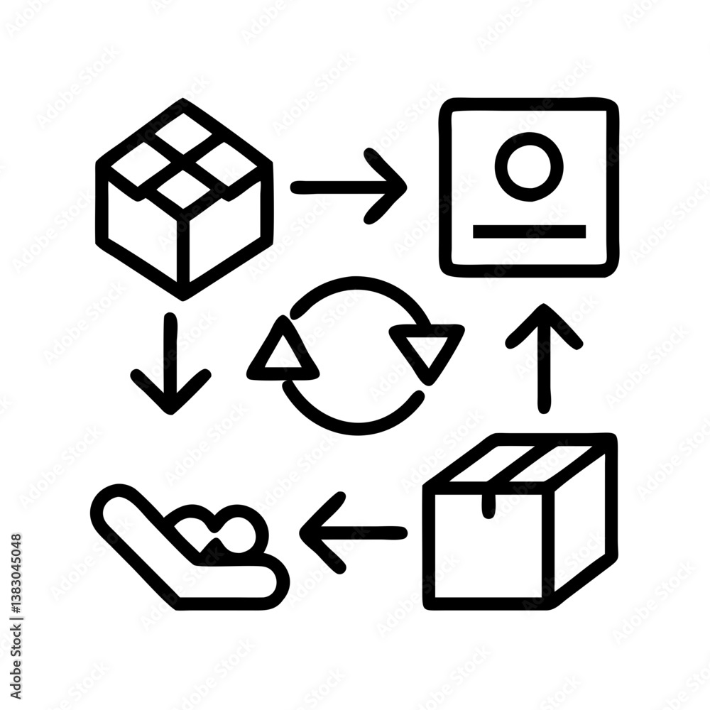 Supply chain management process diagram logistics and distribution flow ...