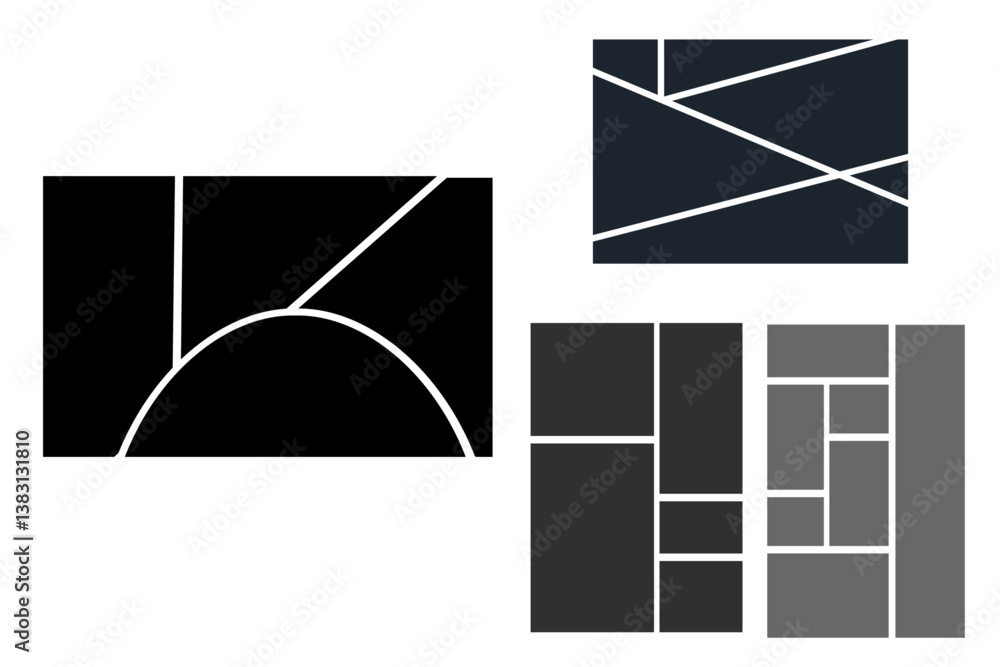 Vector de Stock Set of collage grid manga story board template for ...