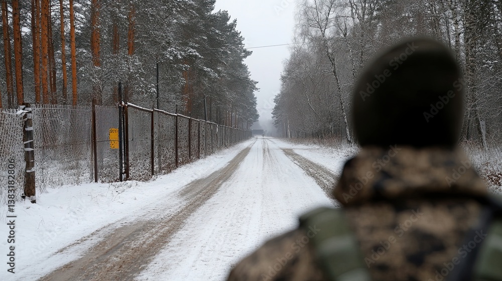 Defense of military bases : posts at the gates, soldiers at patrol ...