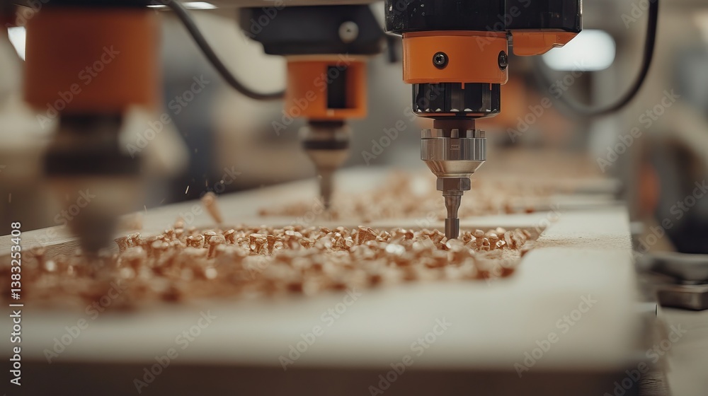 Drilling setup with drill guide, clamps, and dust vacuum port connected ...
