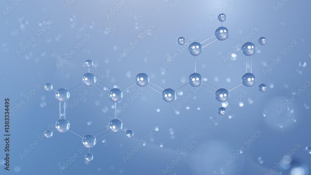 azobenzene molecular structure, 3d model molecule, aromatic compound ...