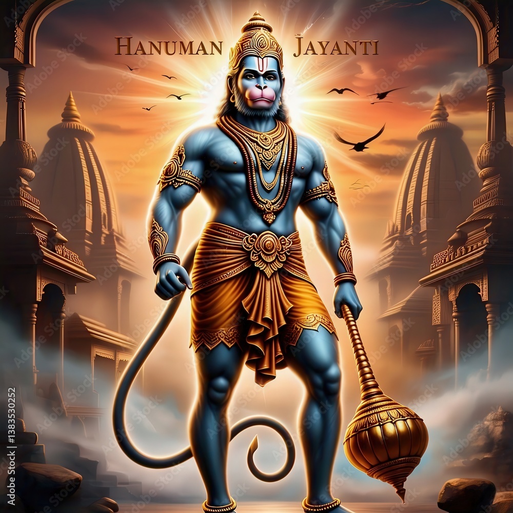 Hanuman Jayanti Poster 4K HD Wallpaper Background Picture | Majestic ...