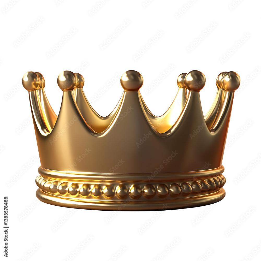 Crown 3D render icon, on transparent background. high resolution PNG ...