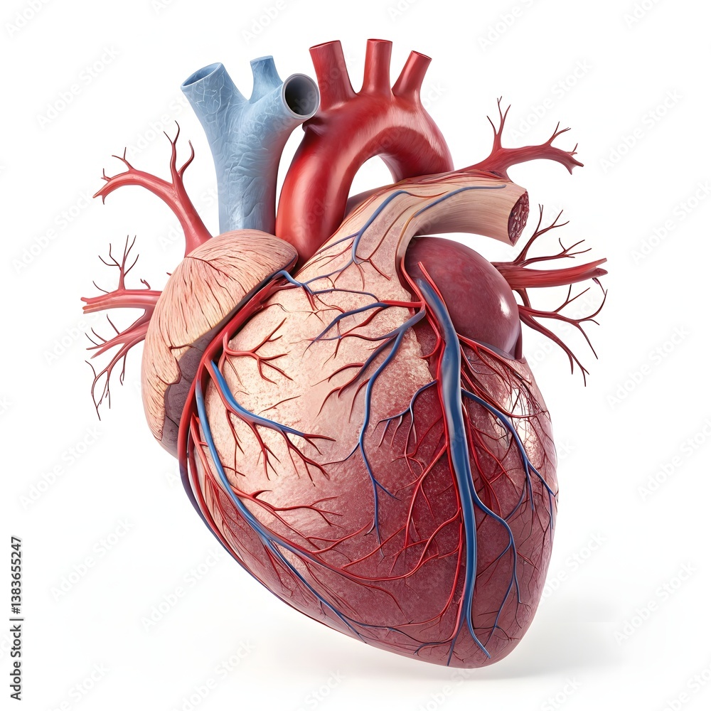 High-Quality 3D Human Heart Illustration with Vivid Anatomical Detail ...