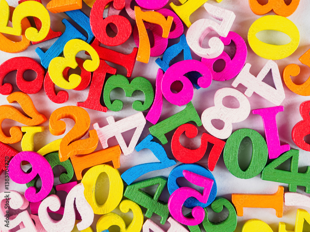 Bright numbers on a neutral background, creating an eye-catching visual ...