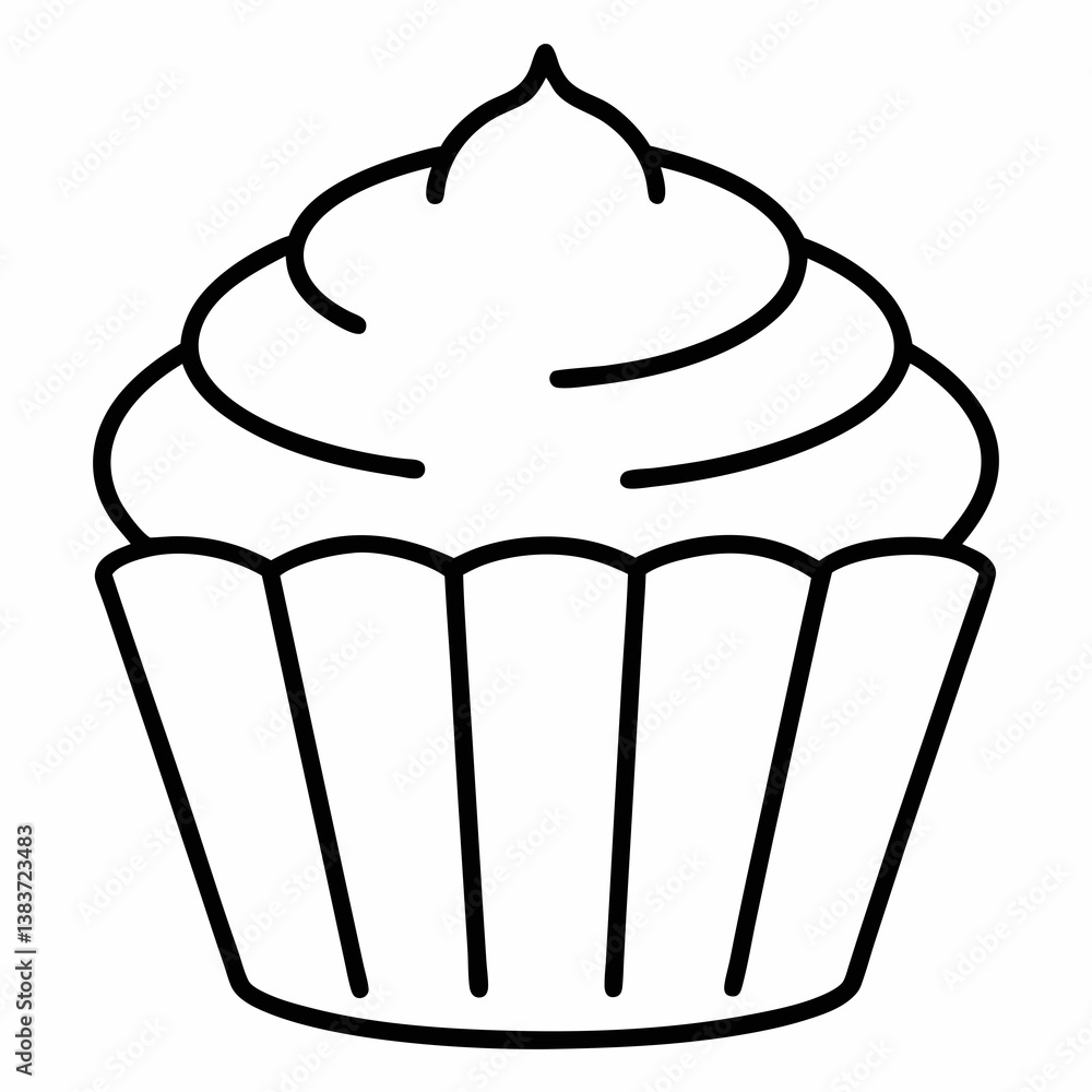 Muffin Tin Outline Vector – Line Art Drawing for Coloring Book Page on ...