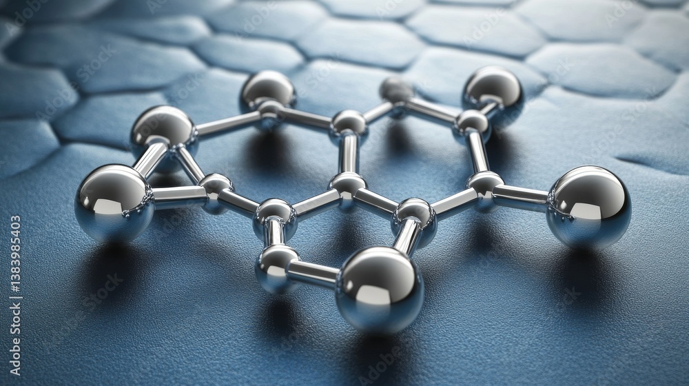 Vitamin B3, also known as nicotinamide, molecular structure composed of ...