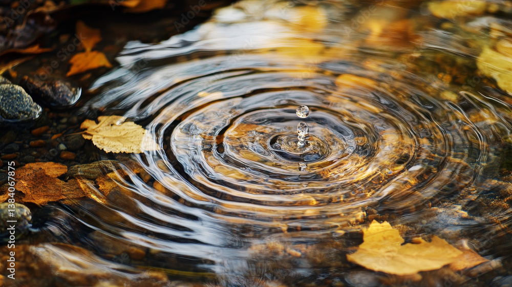 Ripple water waves top view. Realistic 3d vector caustic drop or sound ...